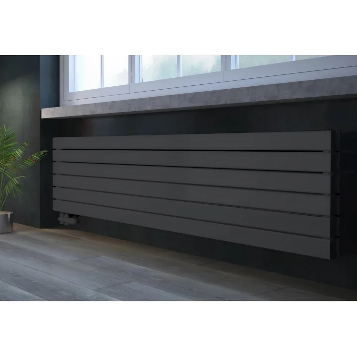 450 x 1800 mm doppellagig Anthrazit Flach Heizkörper Paneelheizkörper ...